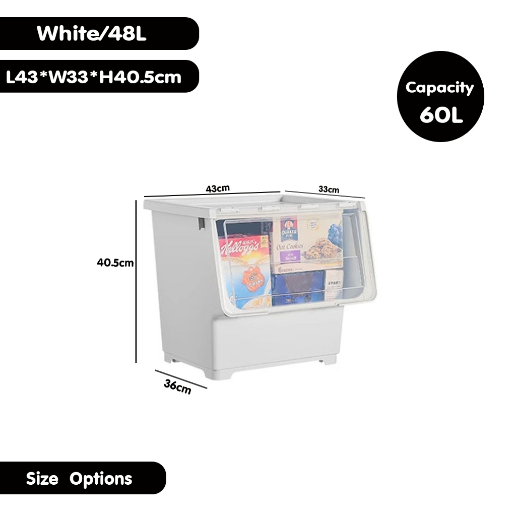 DR.STORAGE 28L/40L/60L Large Capacity Storage Box With Transparent Lid Stackable Toy Snack ...