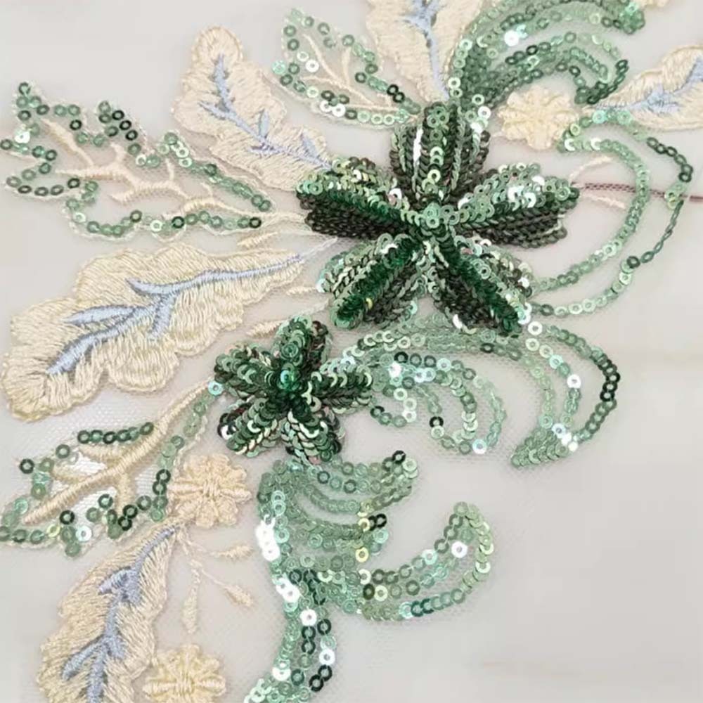 1 Pcs Sequin Flower Lace Decal Wedding Dress Sewing Lace Patch 30*16cm ...