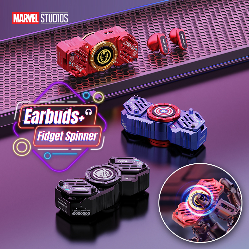MARVEL STUDIOS G11 Mecha Fidget Spinner TWS Earbuds lron Man Wireless ...