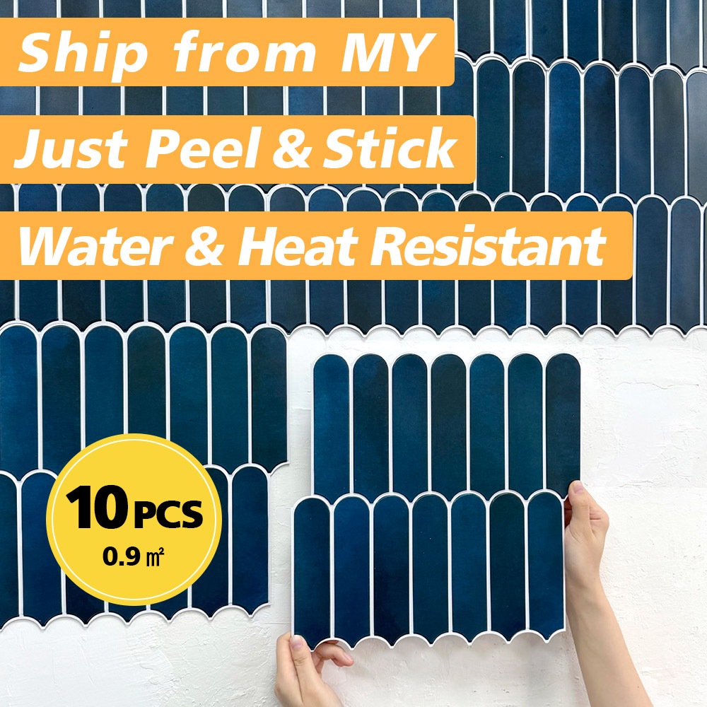 3D Self-adhesive Tile Stickers 10PCS Fish Scales Wall Panel Wallpaper ...