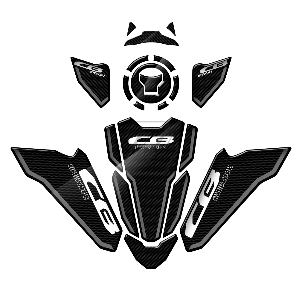 For Honda CB650R 2021-2022 3D Carbon-look Triple Yoke Defender Sticker ...