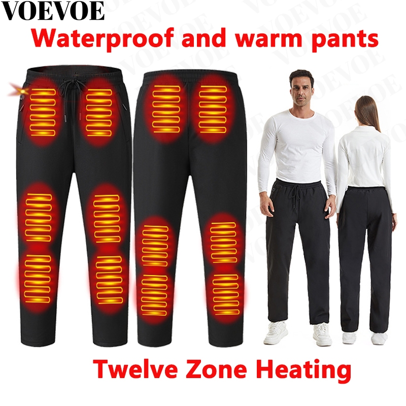 【VOEVOE】Waterproof And Heated Pants, 12 Areas Heating Battery Powered ...