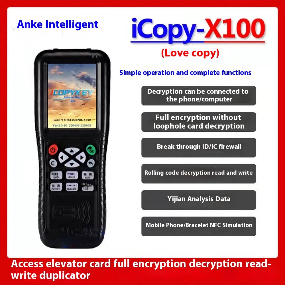 1Set ABS RFID Card Copier Reader Writer English Version ICopy X100 ID ...