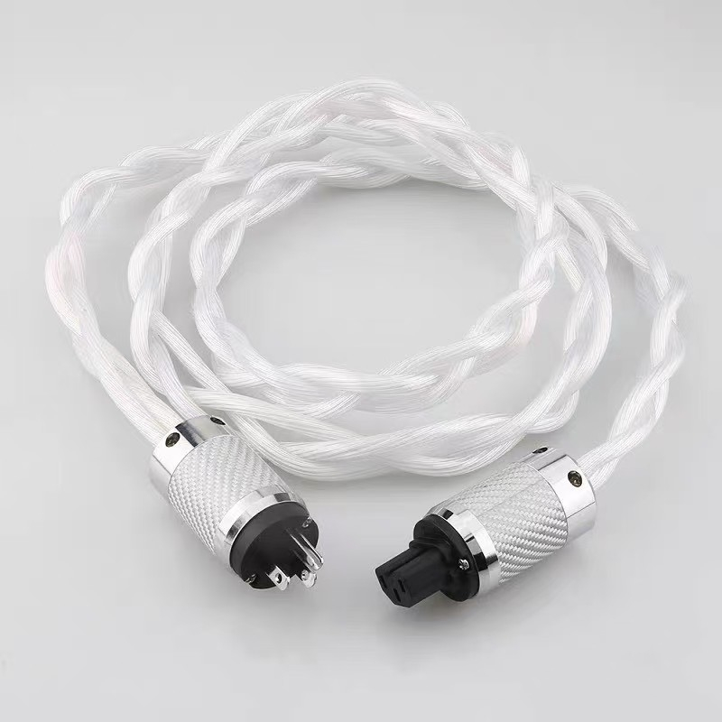 Netherlands Imported 5NOCC Single Crystal Silver Power Cord HIFI ...