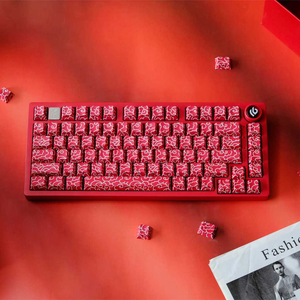 Auspicious Clouds Side Shine Through Keycaps PBT Dye-sub Cherry Profile ...