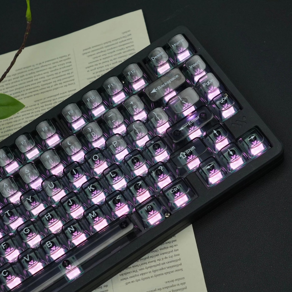 Womier Transparent RGB Keycaps 114 Keys Shine Through Crystal PBT ...