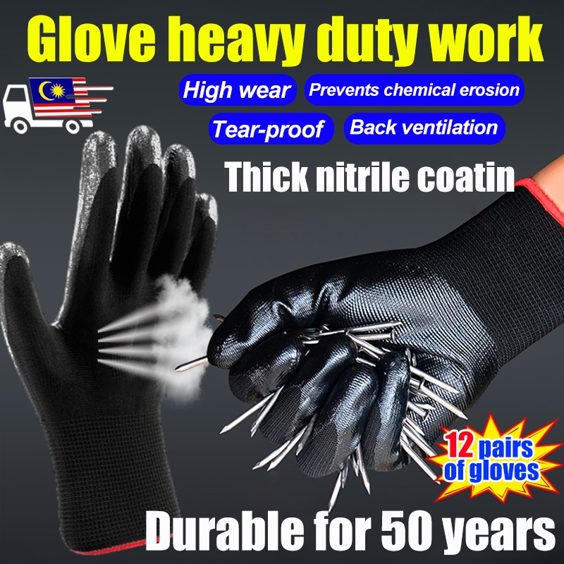 Will not breakfor 50 years Glove heavy duty work 24 pairs of Black ...