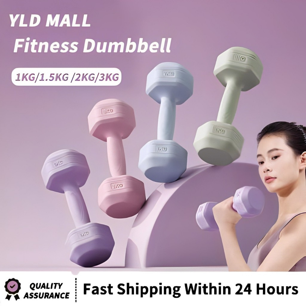 【Ready Stock】YLD 1kg/1.5kg/2kg/3kg Dumbell Hexagon Dumbbell Gym Fitness Exercise Home Weight ...