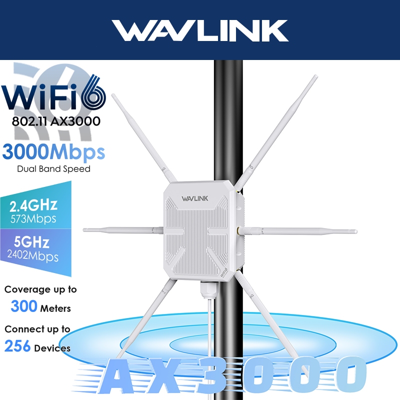 WAVLINK WiFi6 Outdoor Access Point Dual Band 2.4G+5G AX3000 Long Range ...