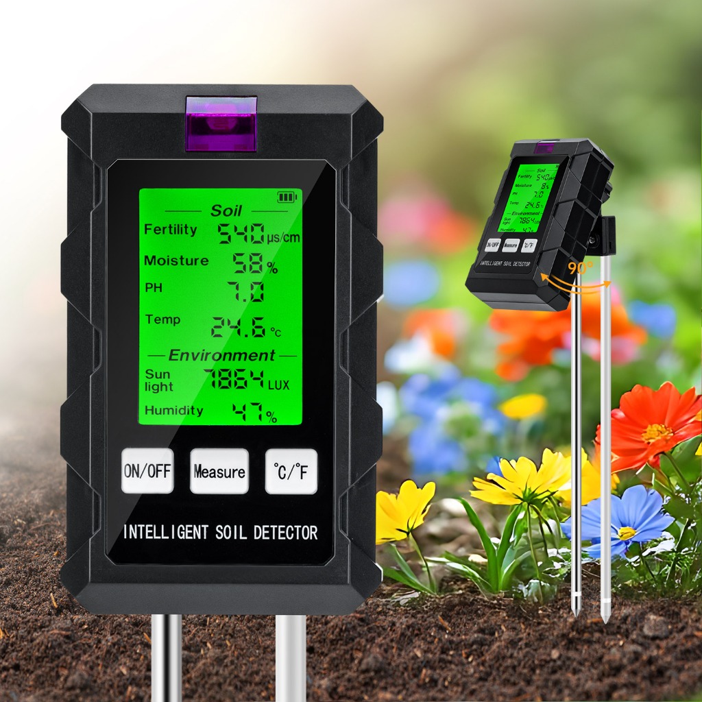 6 in 1 pH Soil Tester Moisture Meter Plants with Soil Fertility ...