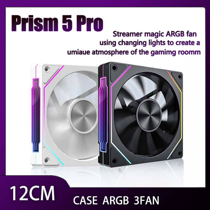 OEM PRISM 5 PRO Computer Chassis Fan 12cm ARGB 4 Pin PWM Quiet Cooling ...