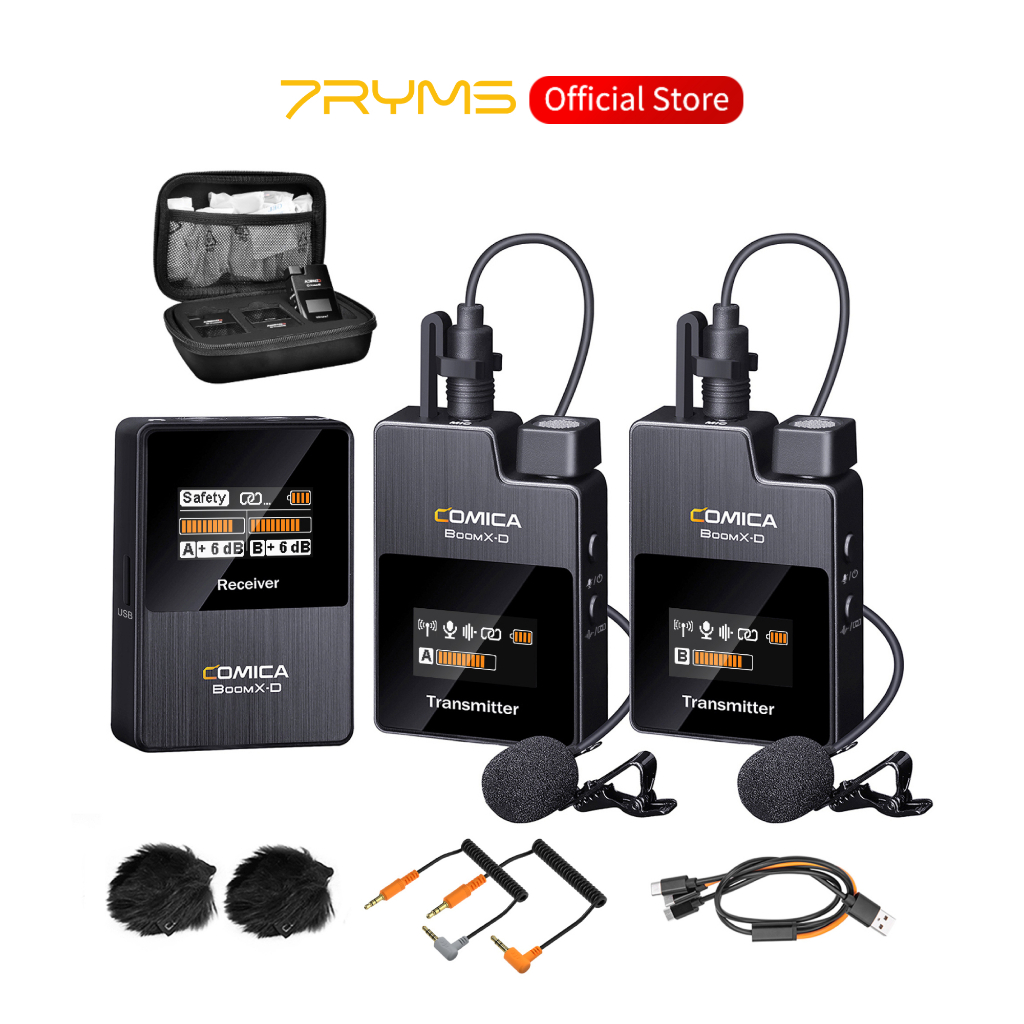 Comica BoomX-D One-Trigger-Two 2.4G Dual-Channel Wireless Microphone ...