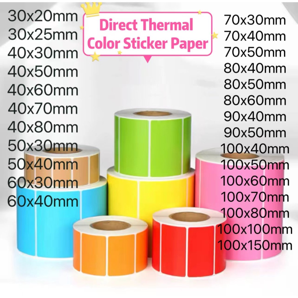 Color Thermal paper label paper blank barcode paper Sticker Paper For ...