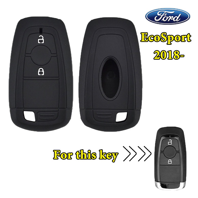 2 Button Silicone Remote Car Key Cover Case For Ford EcoSport 2018 Fob ...