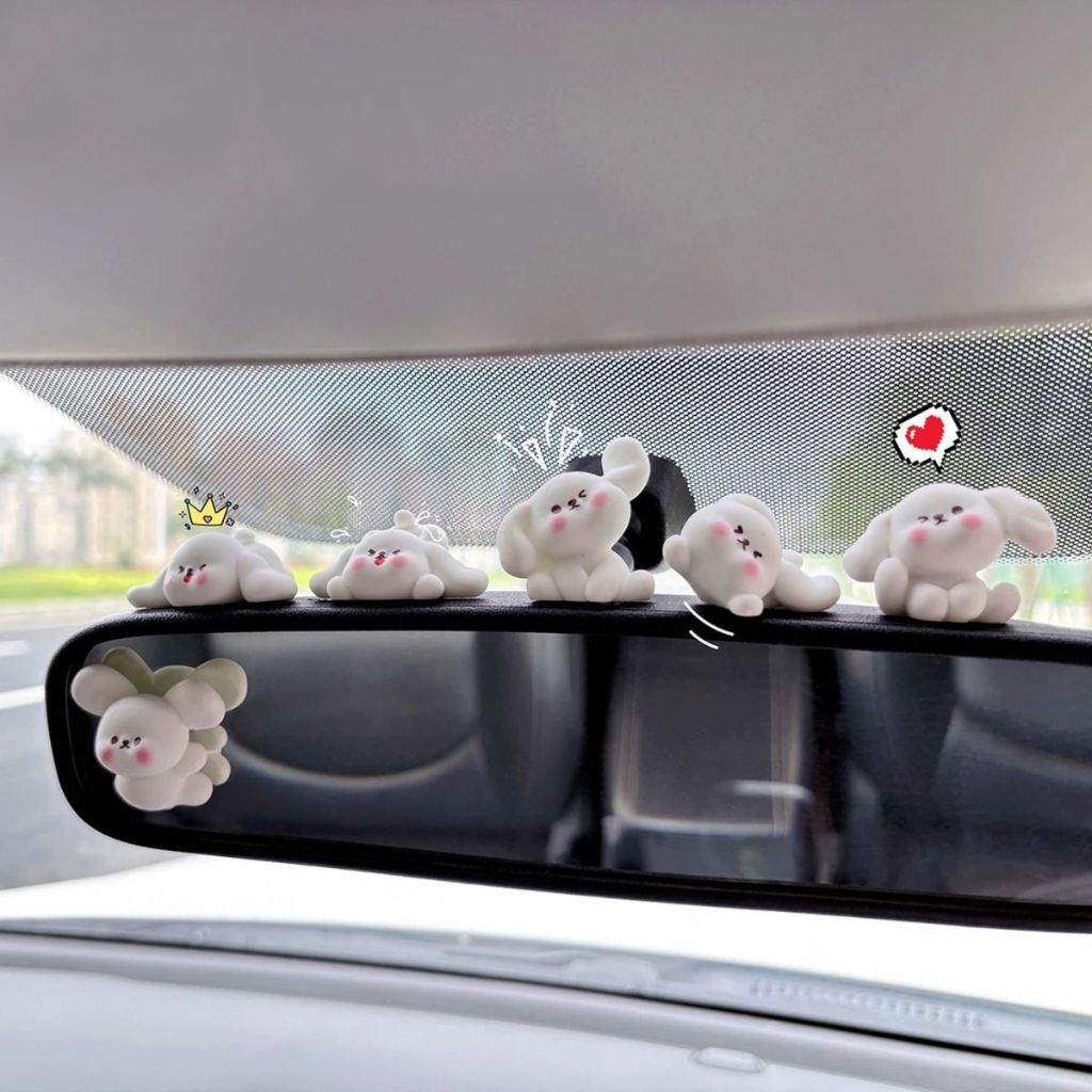 6PCS Car Decoration Garnish Back Dog Cartoon Car Decoration Centre ...
