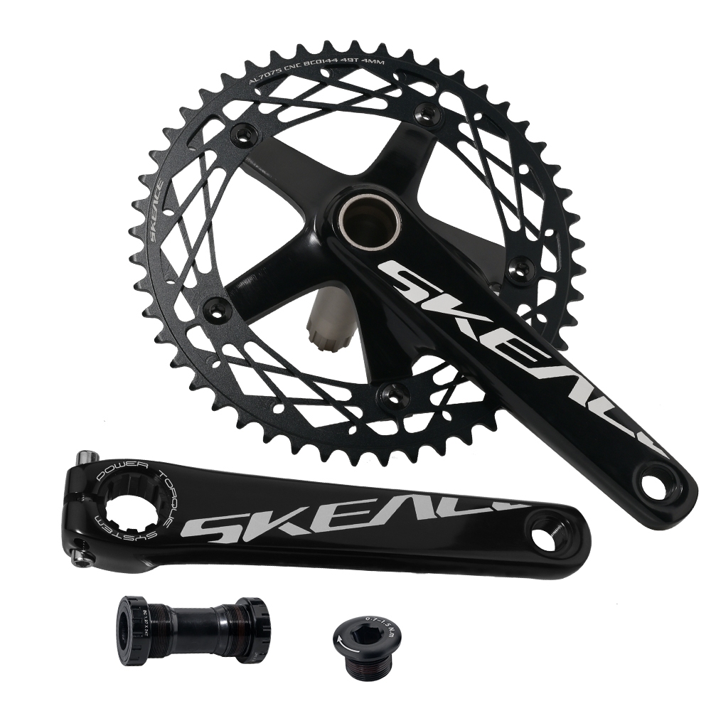 SKEACE Bicycle Crankset With BB Fixed Gear Alumniun Hollow Sprocket 49T ...