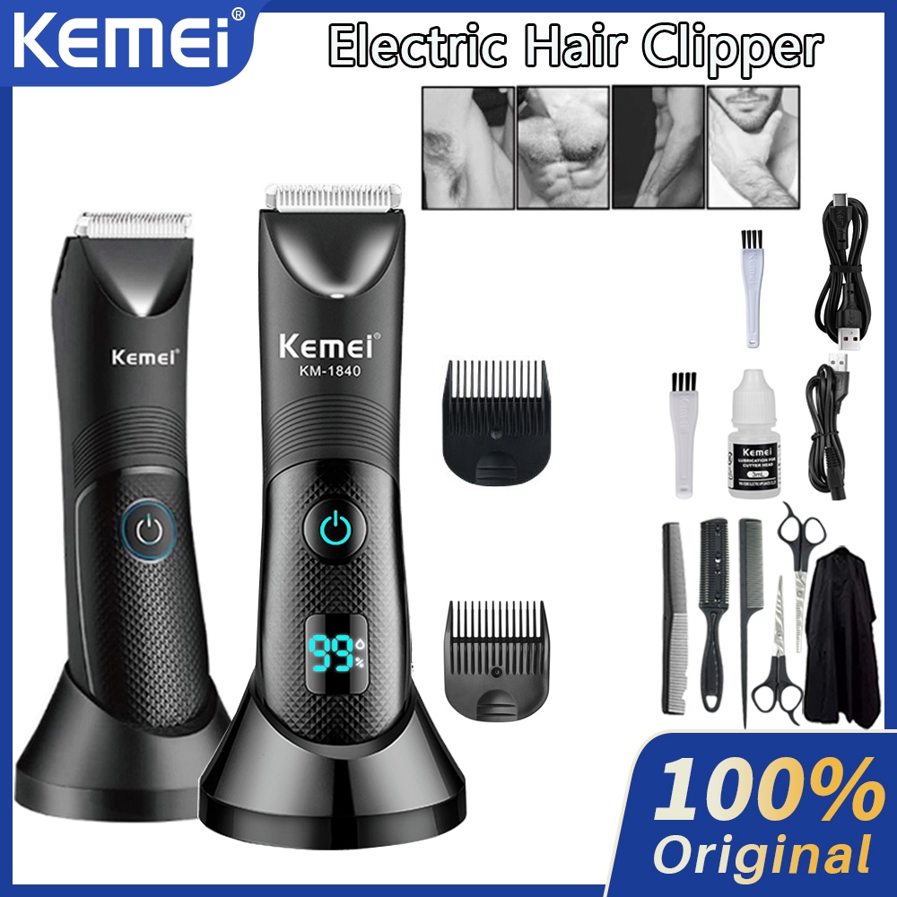 Kemei Usb Base Washable Men Body Shaver Groin Beard Trimmer Haircutting ...