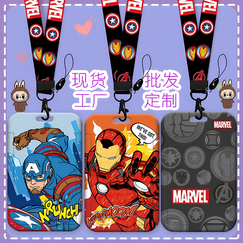 2024 Animation Marvel ABS Plastic Hard Slide Card Holder Waterproof ...