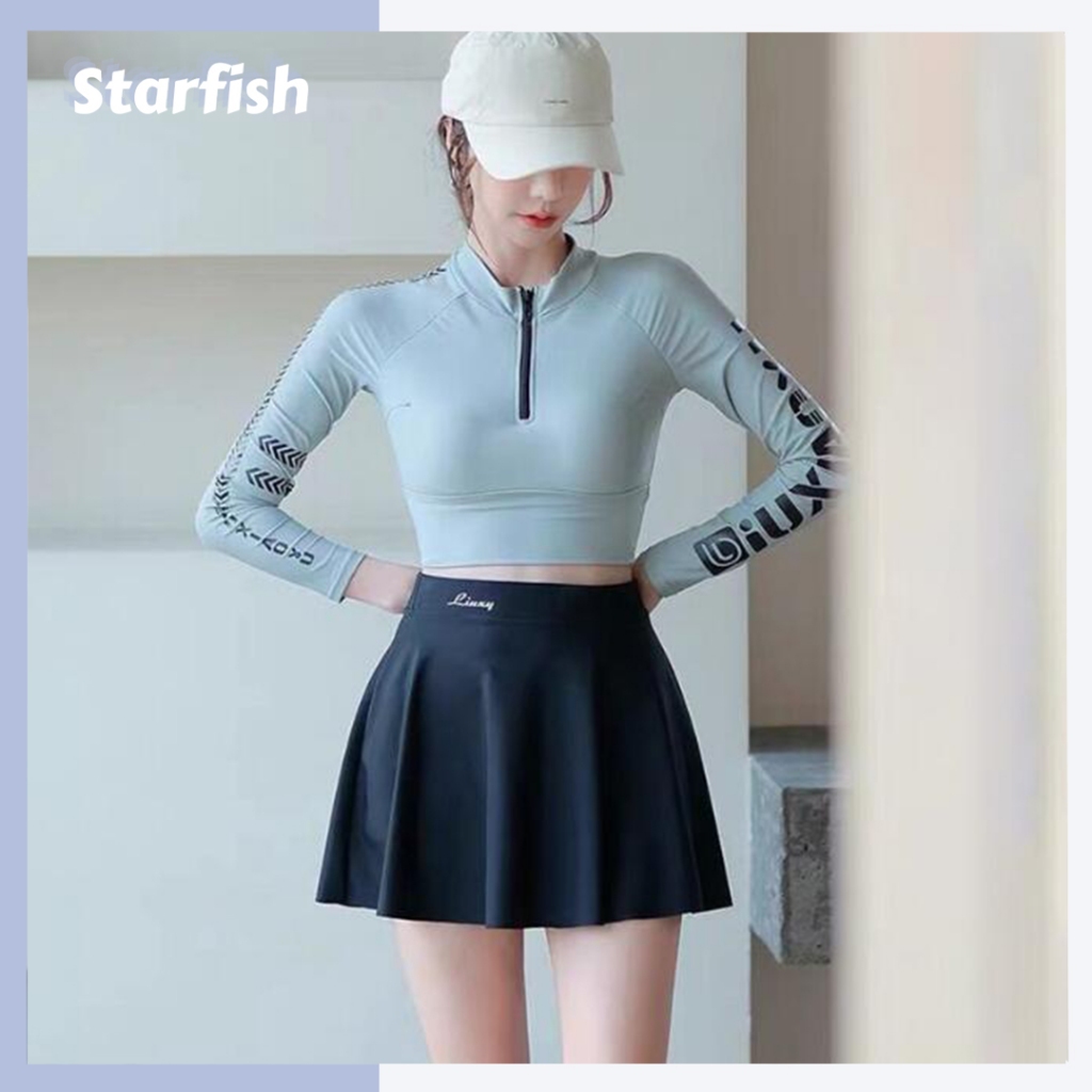 【Starfish】Ready stocks Hot Spring Conservative swimming suit swimming ...