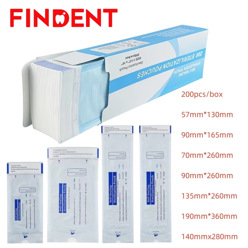 200pcs/Box Self-Sealing Sterilization Pouches Disposable Dental ...