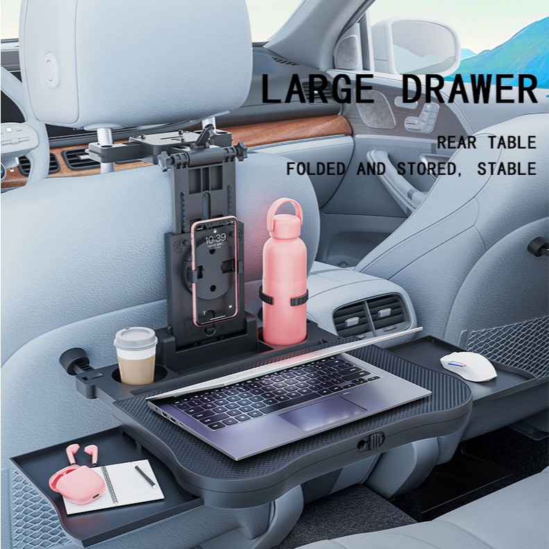 Car Back Seat Foldable Table Tray Tablet Holder Roadtrip Eating Food ...