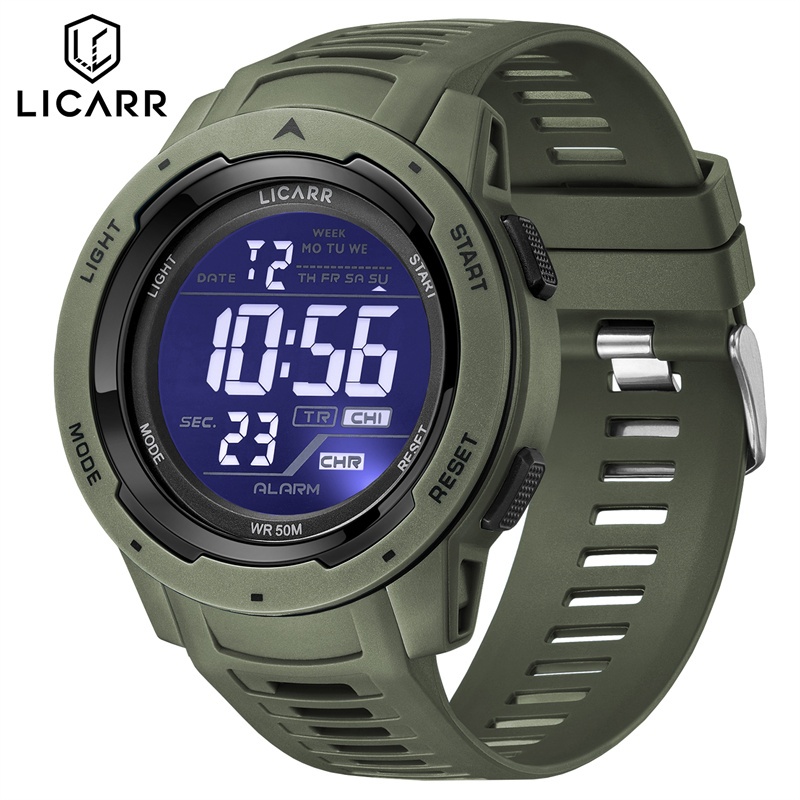 LICARR Men's Brand Watch Luminous Date Alarm Waterproof Sports Military ...