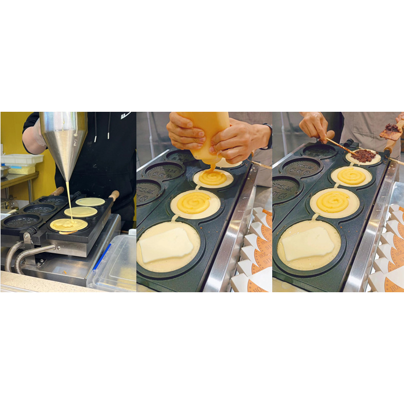 3000W Commercial Korean Coin Shaped Waffle Maker Machine Nonstick ...