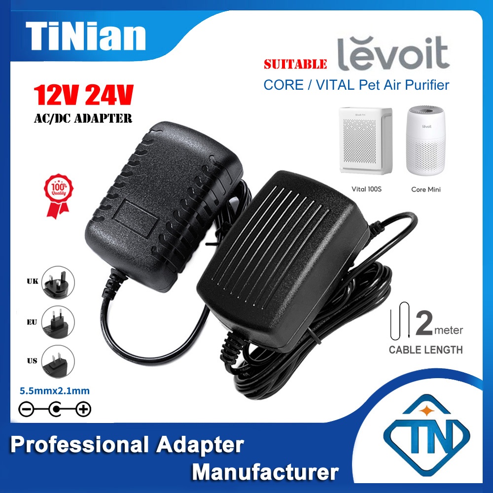12V 24V 1.0A 1.5A 2A AC/DC Adapter for Levoit Core Mini Vital 100S 200S ...