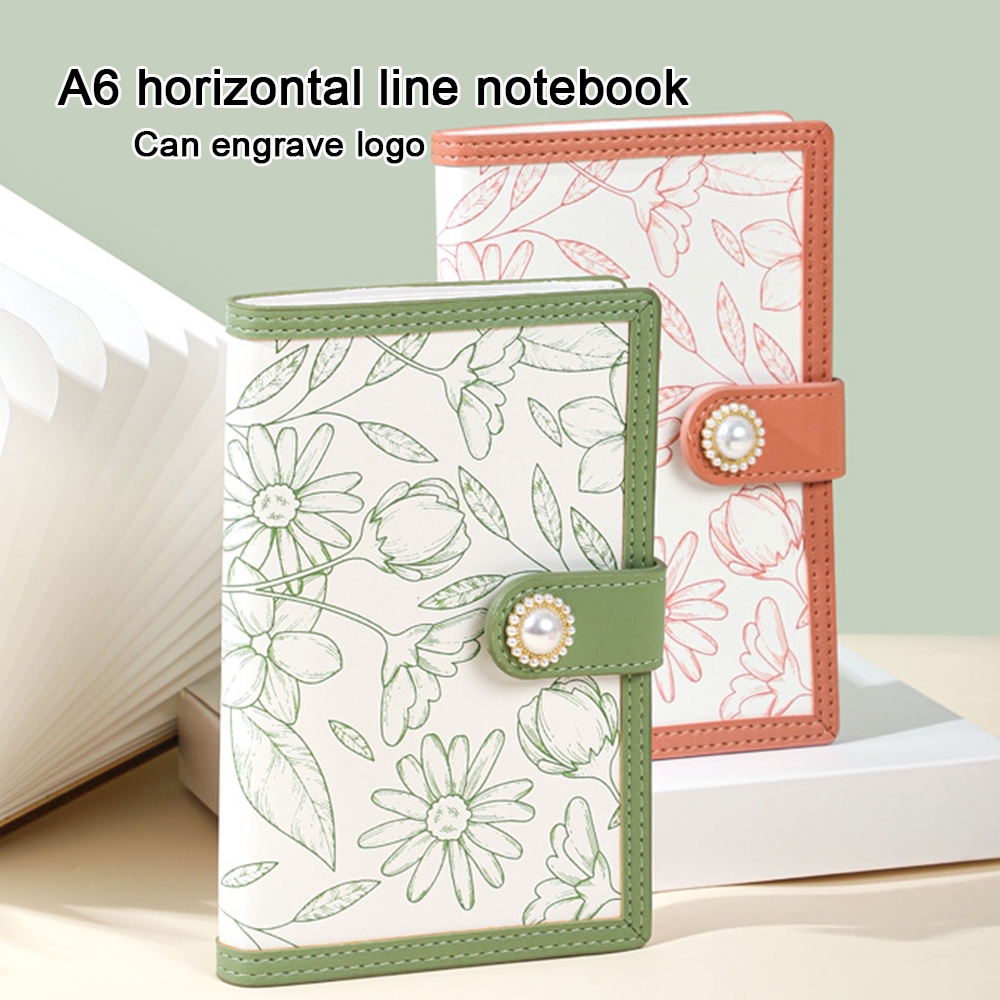 (Can Engrave Logo) Girls' A6 buckle high-end notebook, notepad, pocket ...