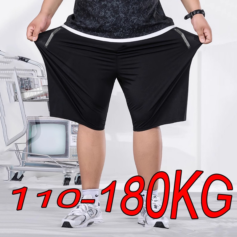 Men Sweatpants Casual Sport Shorts 110-175kg Plus Size 5XL/6XL/7XL Loose Elastic Waist Running ...