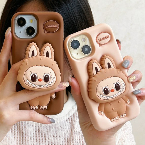 Cartoon Cute Labubu Popsocket Silicone Soft Case For IP iPhone 11 12 13 ...