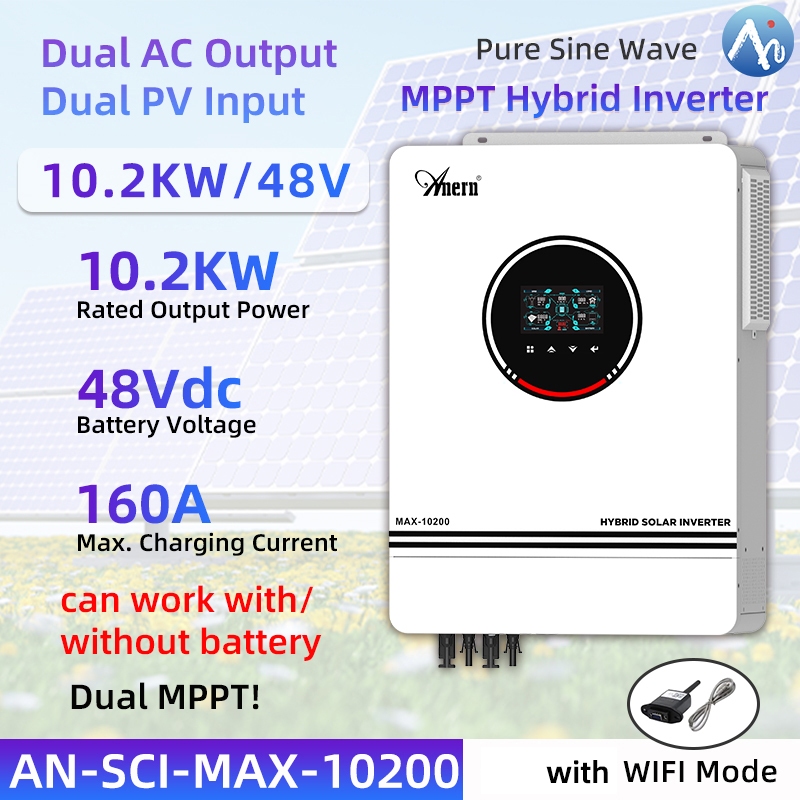 10.2KW with WIFI MPPT Hybrid Solar Inverter 160A Hybrid Inverter 230VAC Off Grid Solar Inverter ...