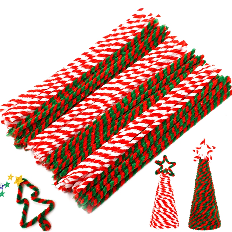 50pcs DIY Christmas Twisting Sticks Wool Strip DIY Handmade Materials ...