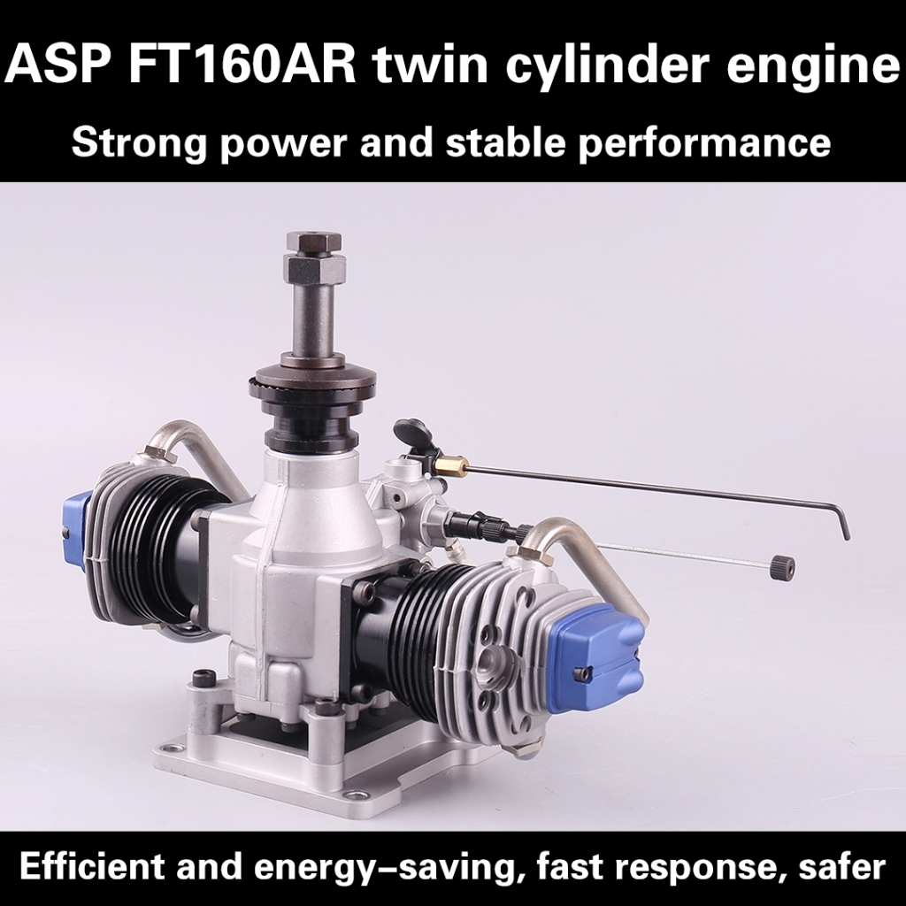 ASP FT160AR Dual Cylinder Methanol Engine Four Stroke 20cm Model Oil ...