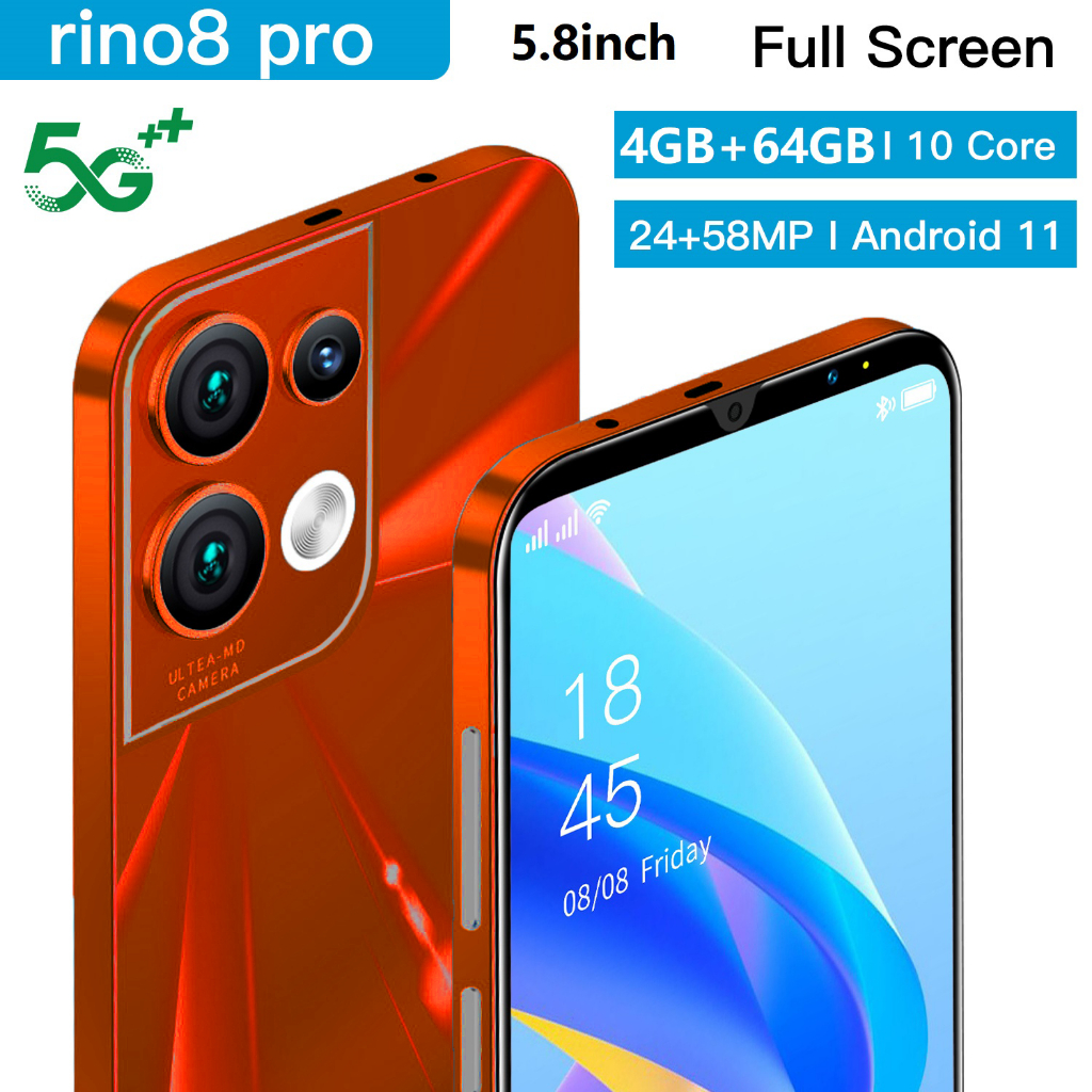 RINO8 5.8inch HD 4G Smartphone 4GB+64GB Memory Camera 16MP+24MP Android ...