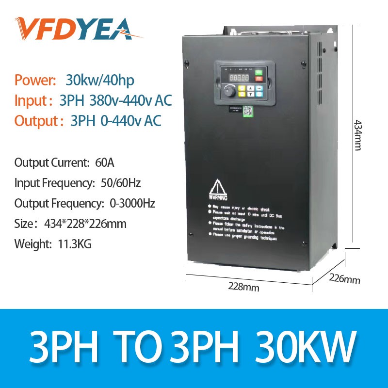 30kw(40hp) VFD Vector Control Frequency Inverter for motor 3 Phase ...