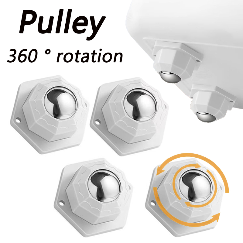 4PCS Paste Universal Caster Stainless Steel Beads Pulley Wheel 360 ...