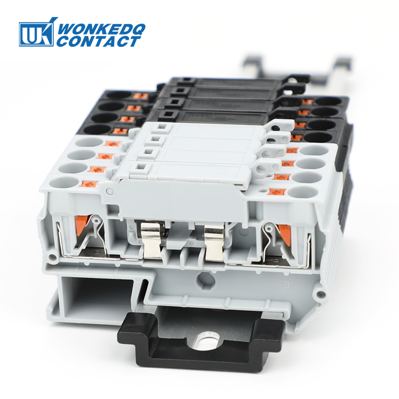 PTC4-HESI Fuse Modular Terminal Block Push-in Connector Disconnect Lever 5*20mm Fuse PTC 4-HESI ...