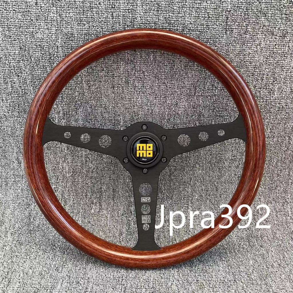 14-inch classic wooden steering wheel 340 mm with Momo logo | Shopee ...