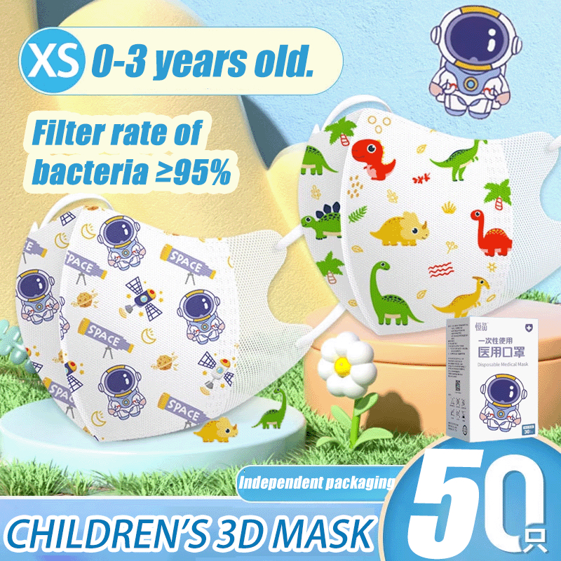 【Ready stock】10PCS 3D Kids Mask 3Ply Protective Disposable Mask Kids ...