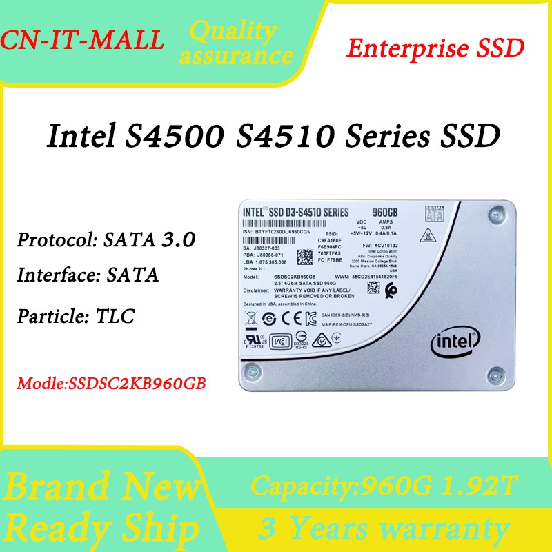 Intel S4500 S4510 S4520 960G 1.92T 2.5" SATA SSD | Shopee Malaysia