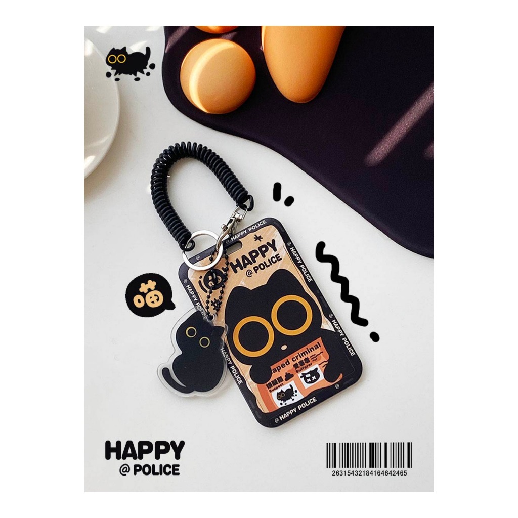 Happy Card Case Fbi Little Black Cat For Backpack Accessories Access ...