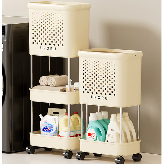 Small Trolley Rack Floor-standing Multi-Layer Detachable Dirty Clothes ...