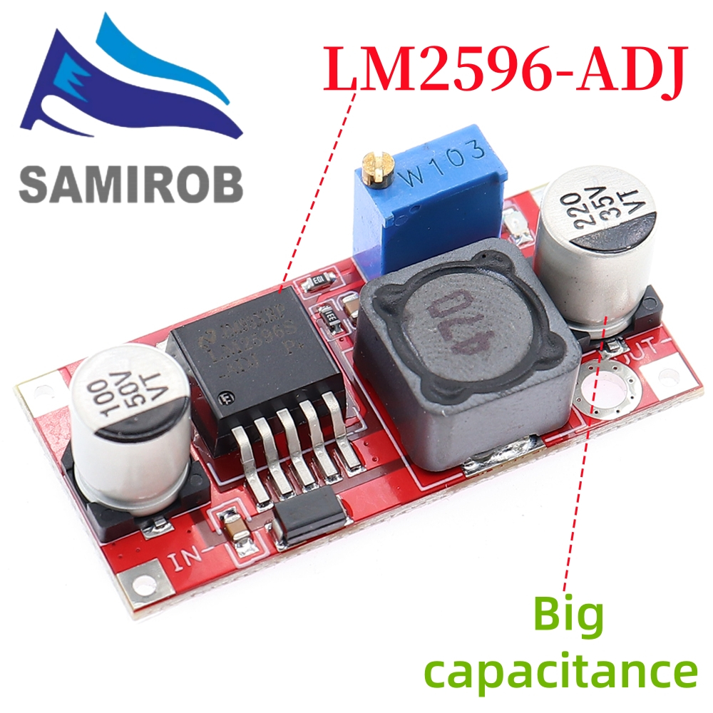 LM2596 Power Converter Step Down Module Red Board DC-DC 1.5V-35V Adjustable Power Supply 3.3V/5V ...