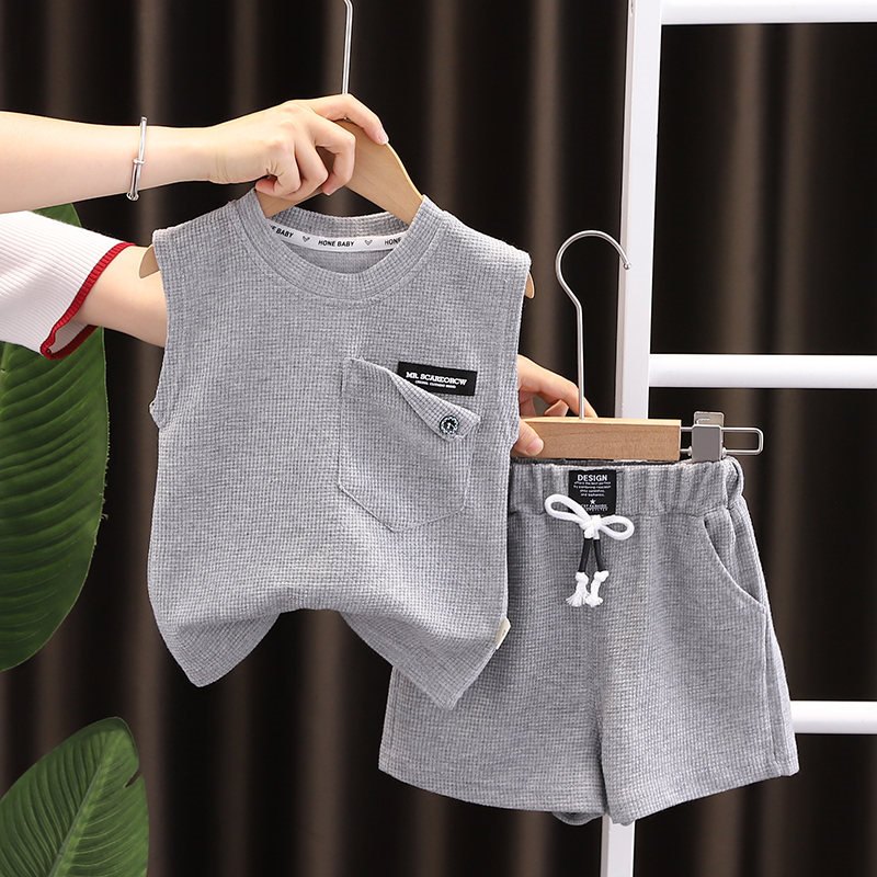 Baby Boys Girls Clothes Summer Children Cotton Cartoon HAP Vest Shorts ...
