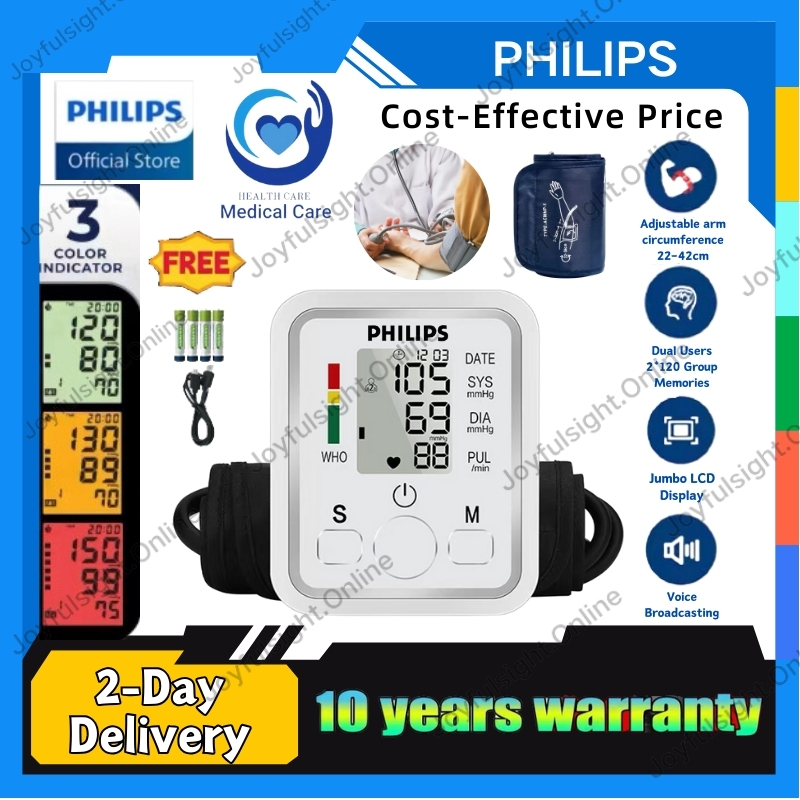 [Free Cruff-Ten Years Warranty]Philips LED Three-Color Wrist Blood ...