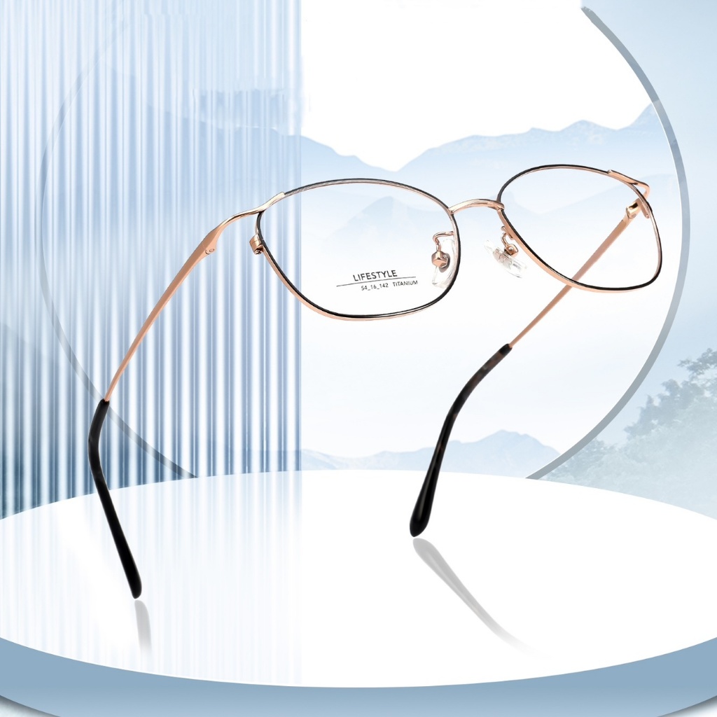 Pure Titanium Eyeglasses Women Glasses Designed Oval Full Rim Slim ...