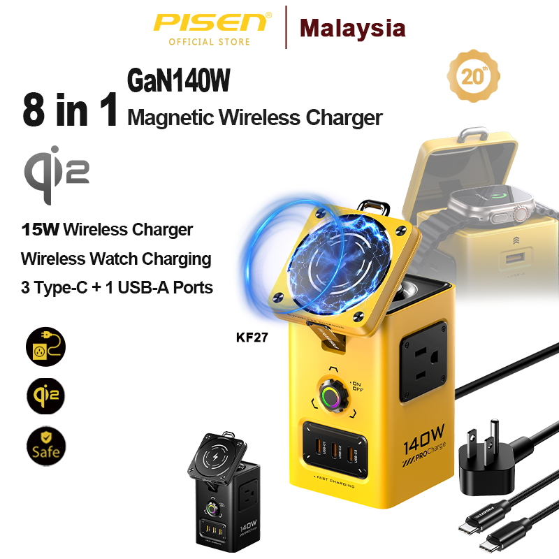 PISEN KF27 65W QI2 Desktop Charging Station Mech Warrior Gallium ...