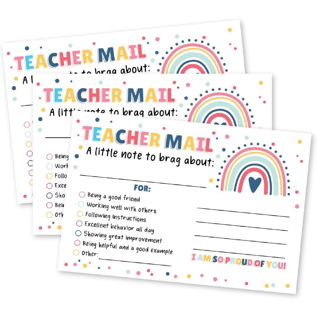 50 Pcs/Pack Cute Pattern Teacher Mail Cards To Parents About ...