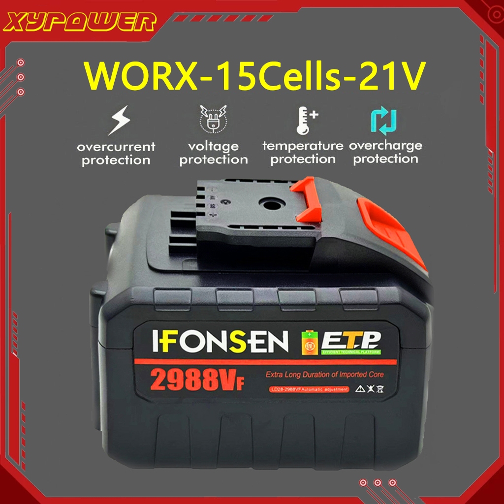 IFONSEN 21V 8.0Ah WORX Lithium Battery Cordless Drill Battary Reciprocating Saw Rechargeable ...